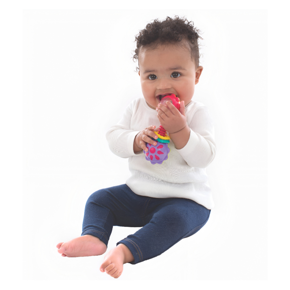 Playgro - Twisting Barbell Rattle | Multi-Sensory Baby Rattle with ...