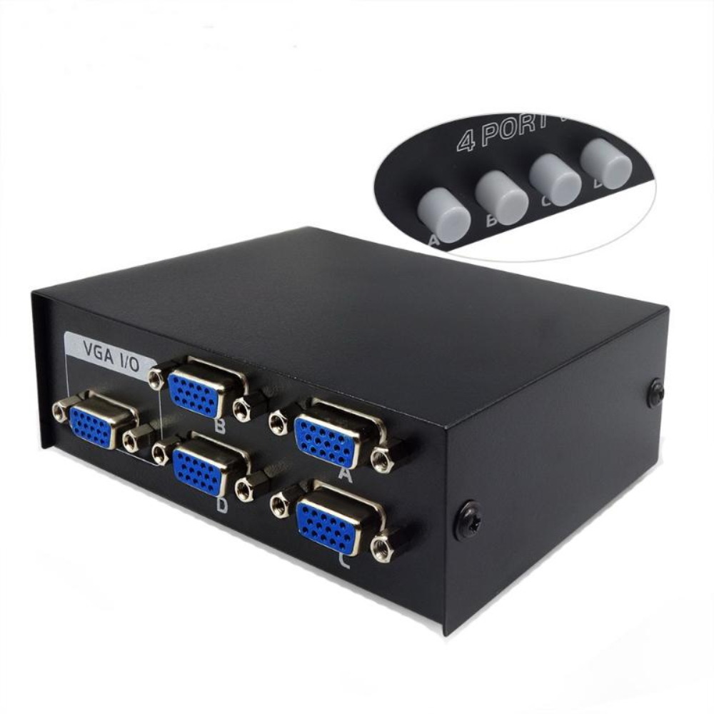 Switch Box VGA Video Sharing Adapter 4 IN 1 OUT Manual Switcher - G173 ...